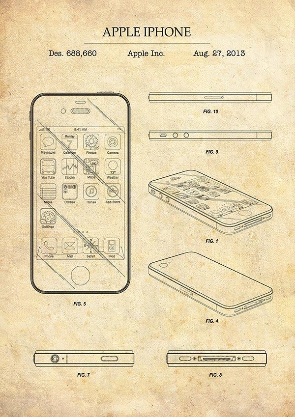 APPLE iPHONE - Patent Poster – Classic Posters