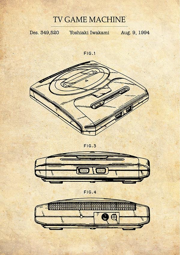 SEGA MEGADRIVE - Patent Poster – Classic Posters